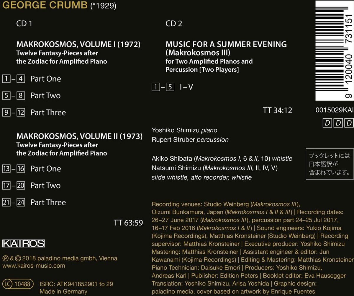 Yoshiko Shimizu, Rupert Struber - George Crumb: Makrokosmos I‎–III (CD), Rupert... | bol.com