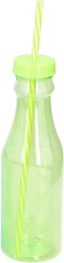 She life style Groene Drinkfles met Rietje, 600ml ( 4 stuks ) | bol.com