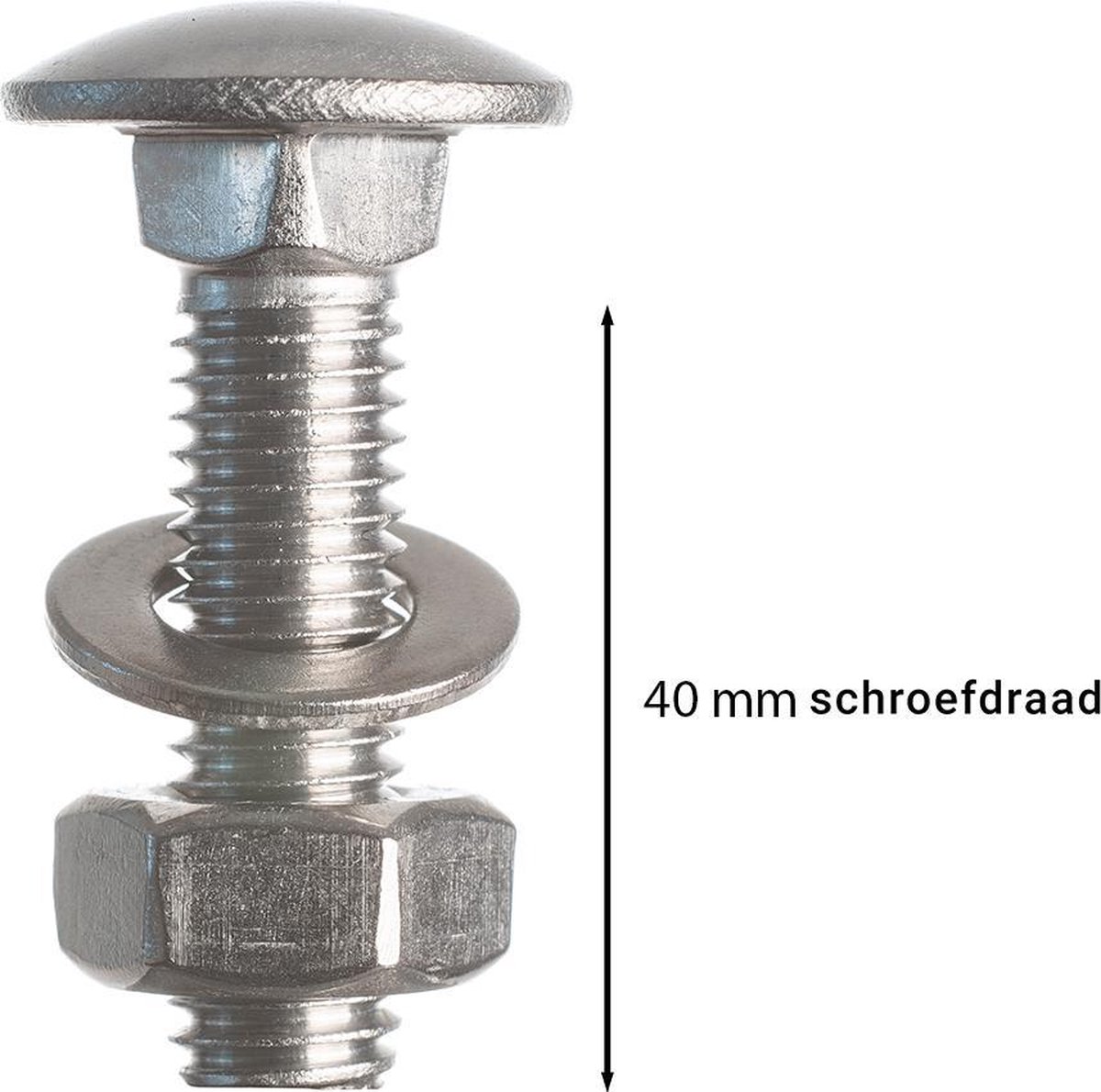 Wovar Slotbouten RVS M10 x 40 mm | 10 Stuks | bol.com
