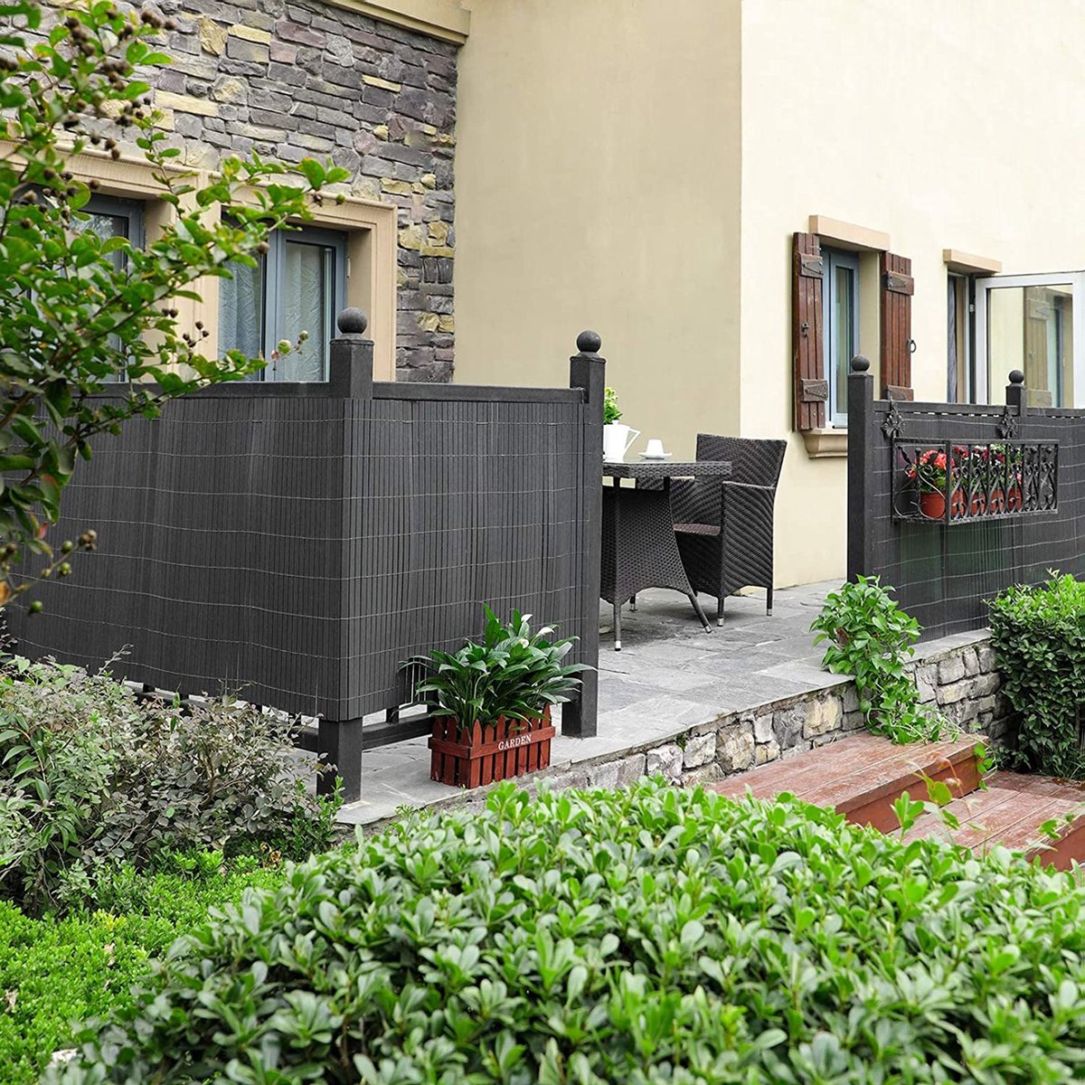 Songmics pvc écran de balcon rouleau clôture en pvc pour jardin balcon ...