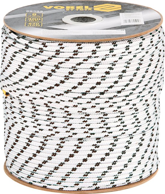 Touw op rol - 16mm - 80 meter - Zwart/wit | bol