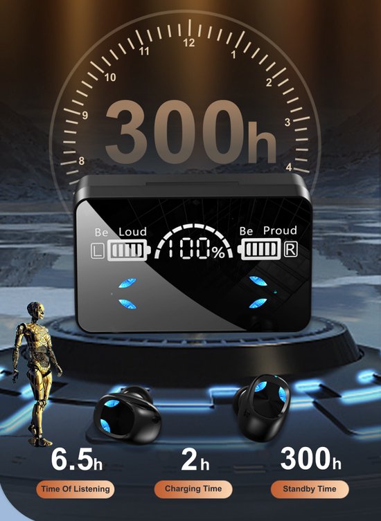 TWS X3 - Draadloze Oordopjes - Mega Accu - Sport Oordopjes - - Zwart ...