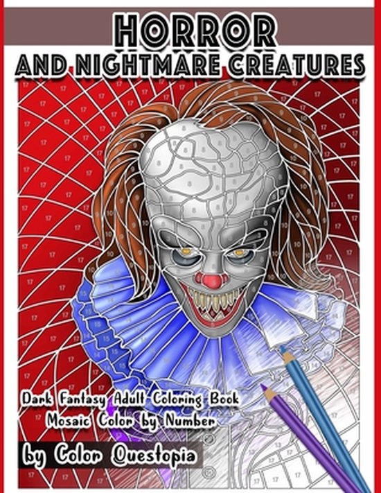 Adult Color by Number- Horror and Nightmare Creatures Mosaic Color by ...