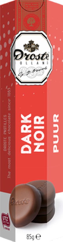 Droste - Chocolade droste pastilles puur 85gr | Rol a 85 gram | 12 ...