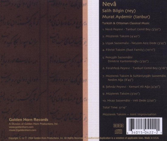 Salih Bilgin & Murat Aydemir - Neva (CD), Salih Bilgin & Murat Aydemir | CD (album) |... | bol
