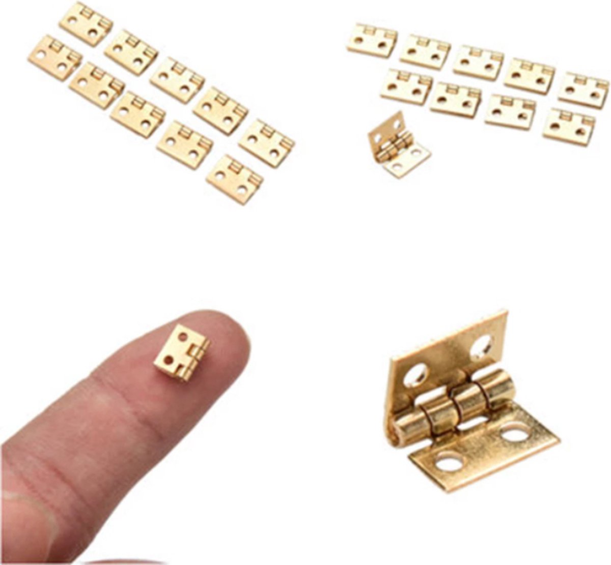 FSW-Products - 20 Stuks - Mini Scharnieren – Met Spijkertjes - Vaste ...