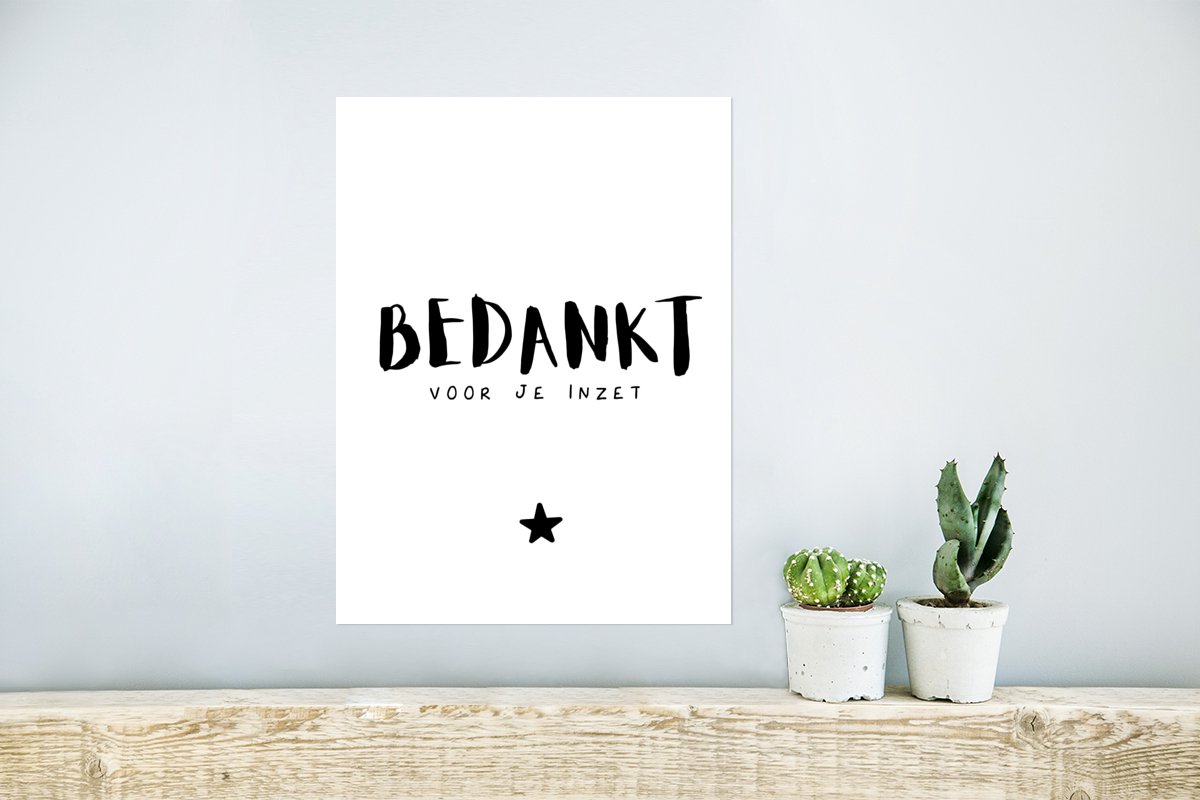 Poster Bedankt voor je inzet - Spreuken - Collega - Quotes - 30x40 cm ...