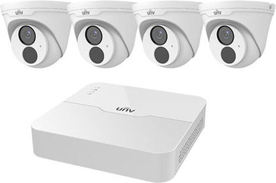 UNV Lite series Kit - Beveiligingscamera set met recorder en 4 camera's ...