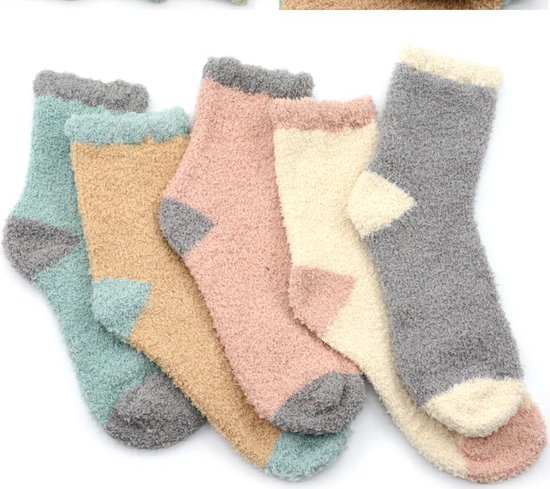 Fluffy Sokken dames - 3 paar - huissokken - dikke sokken - winter ...