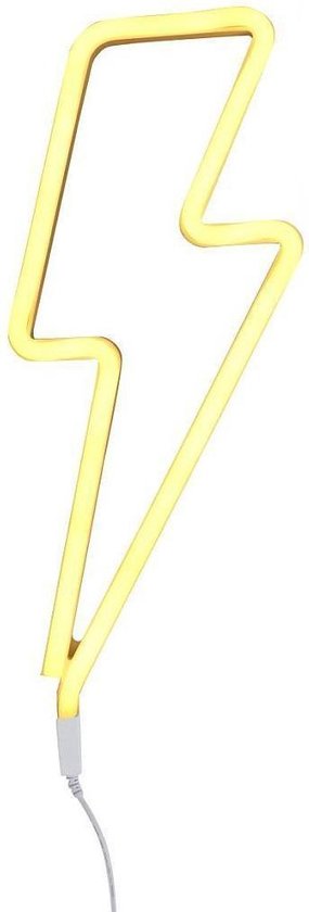 DecorVerlichting - Bliksem Lamp - Neon - Geel - LED - USB of batterij ...