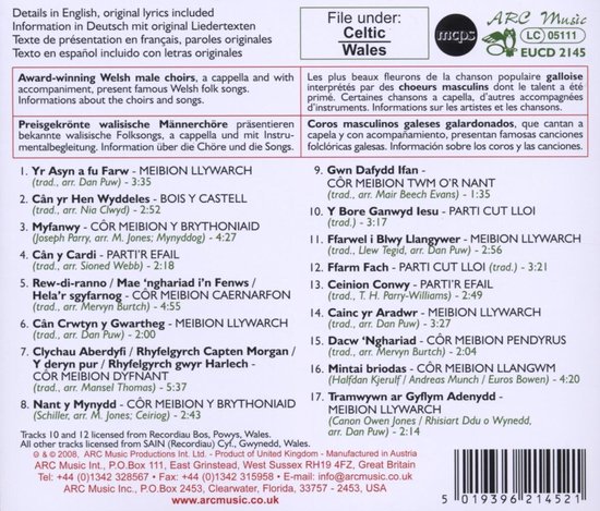 Various Artists - Folk Songs Of Wales - Welsh Male Choirs (CD), various ...