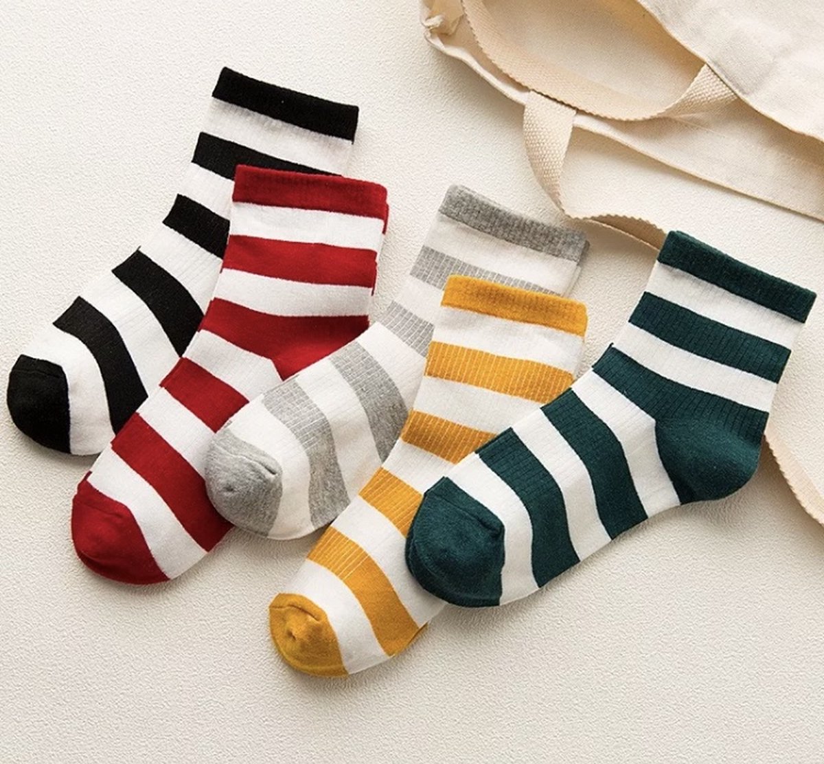 Kleurrijk set sokken - sokkenset van 5 paar - Sokken - Unisex sokken ...