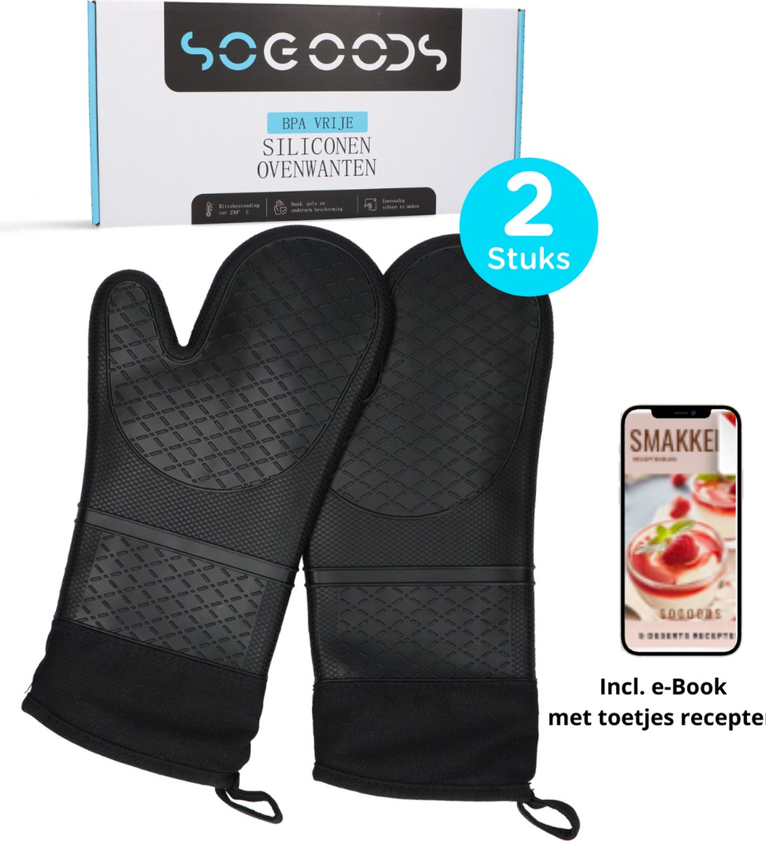 SoGoods - Ovenwanten 2 stuks Hittebestendig - Ovenhandschoenen - BBQ Handschoenen -... | bol.com