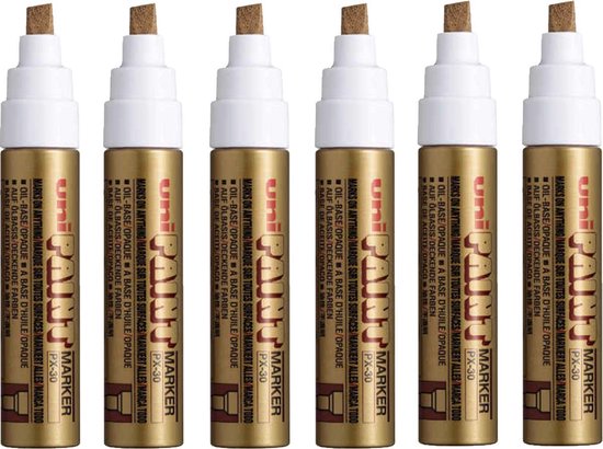 Uni PX-30 Paint Marker - Doos van 6 Stuks - Goud | bol