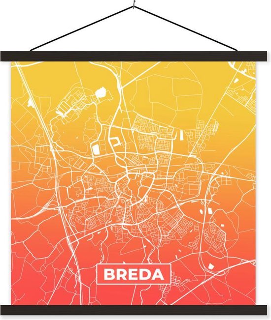 Posterhanger incl. Poster 60x60 cm - Schoolplaat - Stadskaart - Breda - Nederland -... | bol