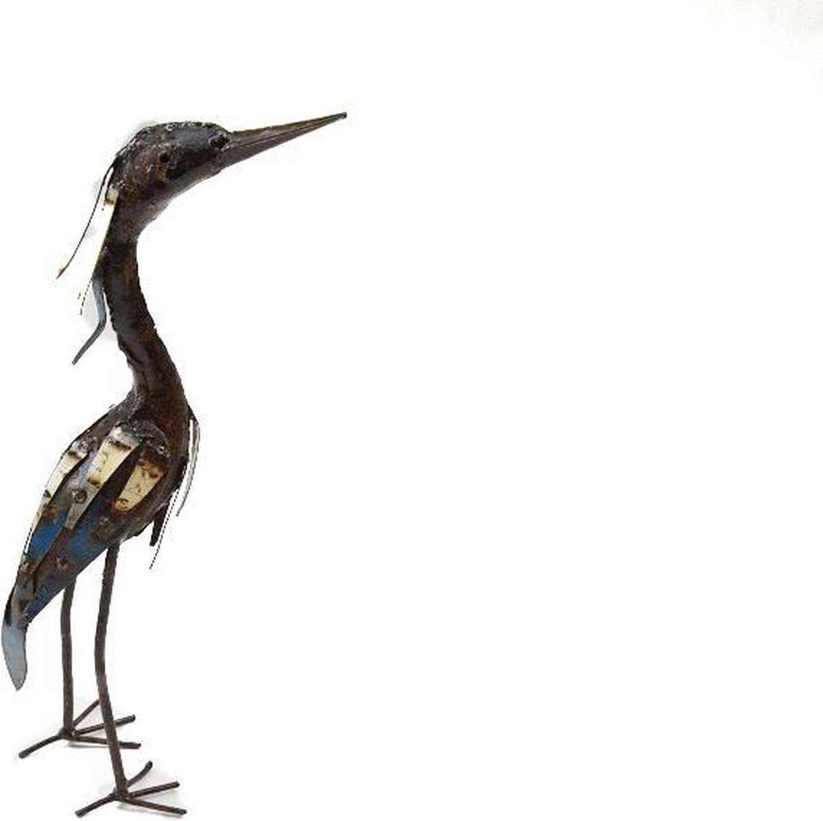 Floz metalen reiger - metal art reiger - beeld reiger - voor in huis of ...