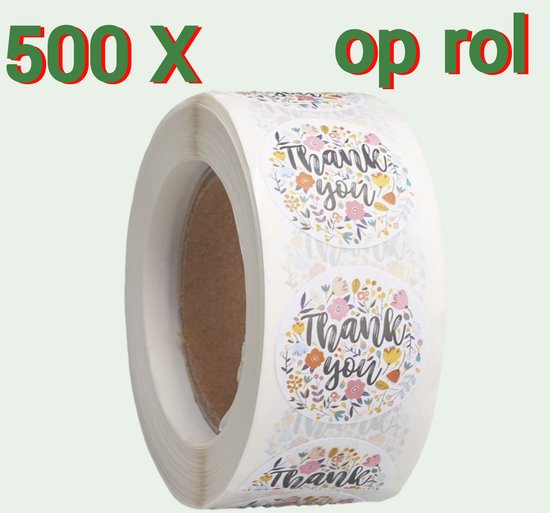 500 Stickers-Thank You Stickers-Sluitstickers- 500 stuks op rol | bol
