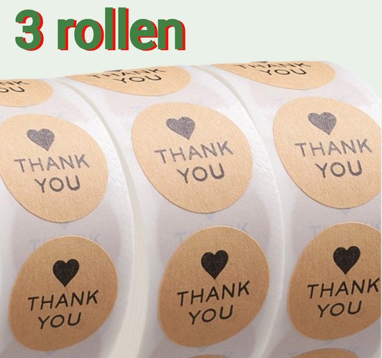 Sluitstickers-Thank You-3x 500 Stuks op Rol | bol