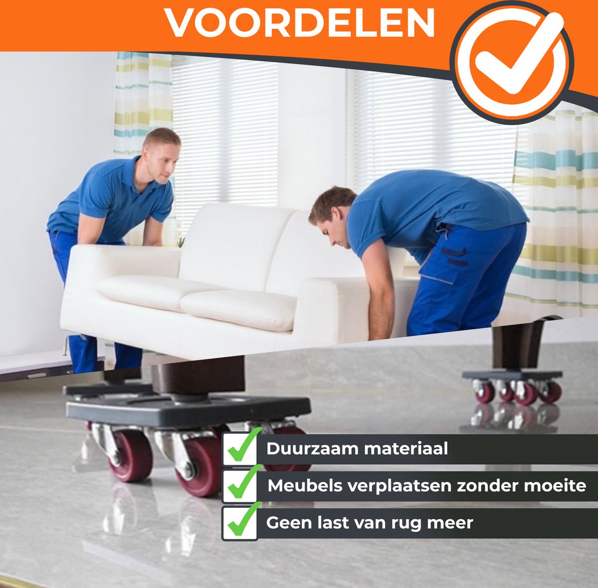 Innovaland ® Meubelroller Set Premium - 4x Meubeltransporter Trolley ...