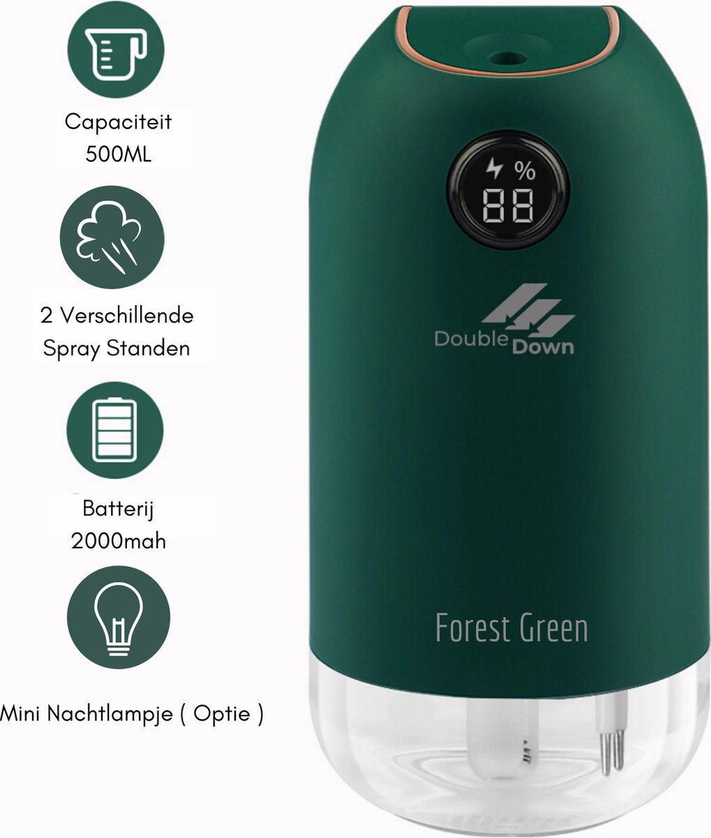 Luchtbevochtiger Forest Green DDS - Humidifier met Digitale Display ...