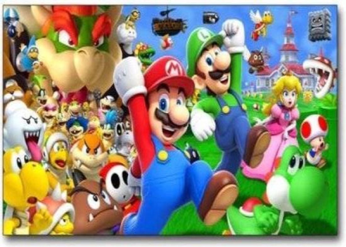 Super Mario diamond painting alle personages - Diamond paint - 50x40 cm ...