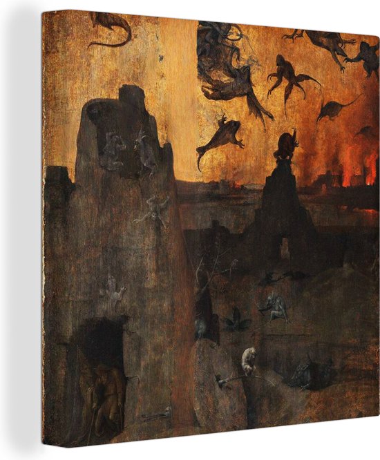 Toile Peinture Déluge et enfer - Tableau de Hieronymus Bosch - 20x20 cm ...