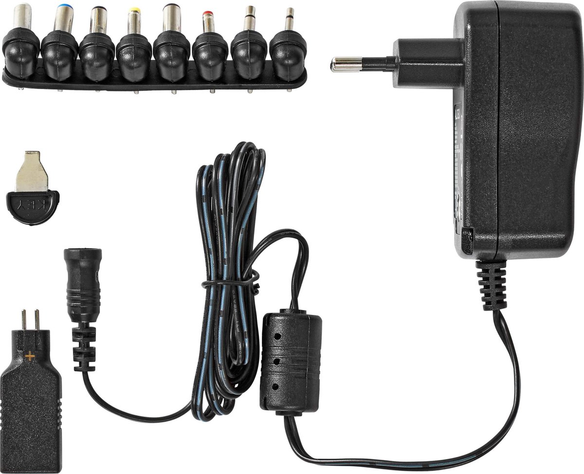 Universele voedingsadapter - 12 Volt - 600mA - Zwart - Allteq | bol.com