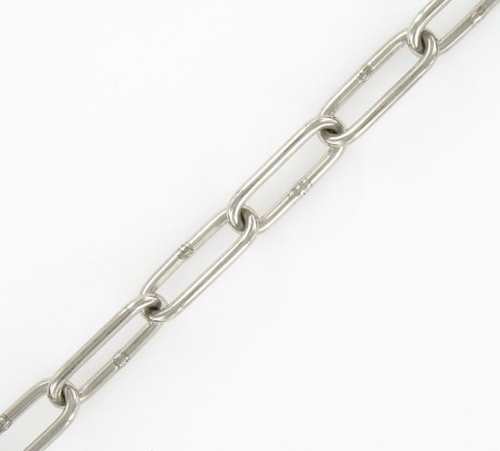 (1 METER) KETTING 6MM LANGSCHALMIG (RVS-A4) (AISI 316) DIN 763 | bol