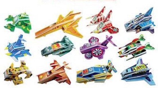 Space bouw setje 6x - DIY vliegtuig of voertuig puzzels | bol.com