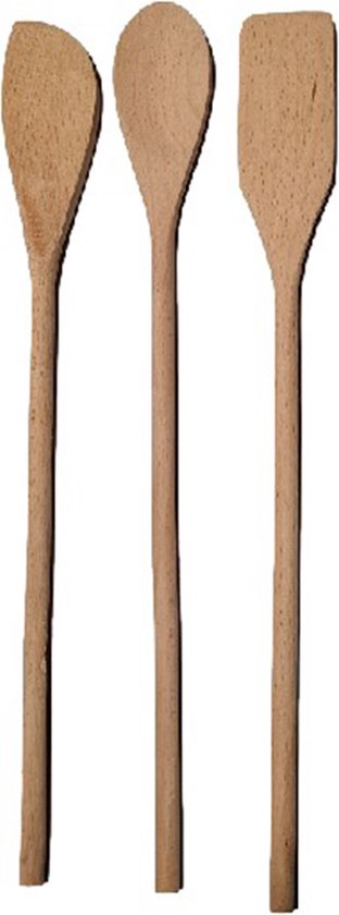 Houten Pollepel Set Bruin - Hout - 31 cm - Set van 3 stuks | bol.com