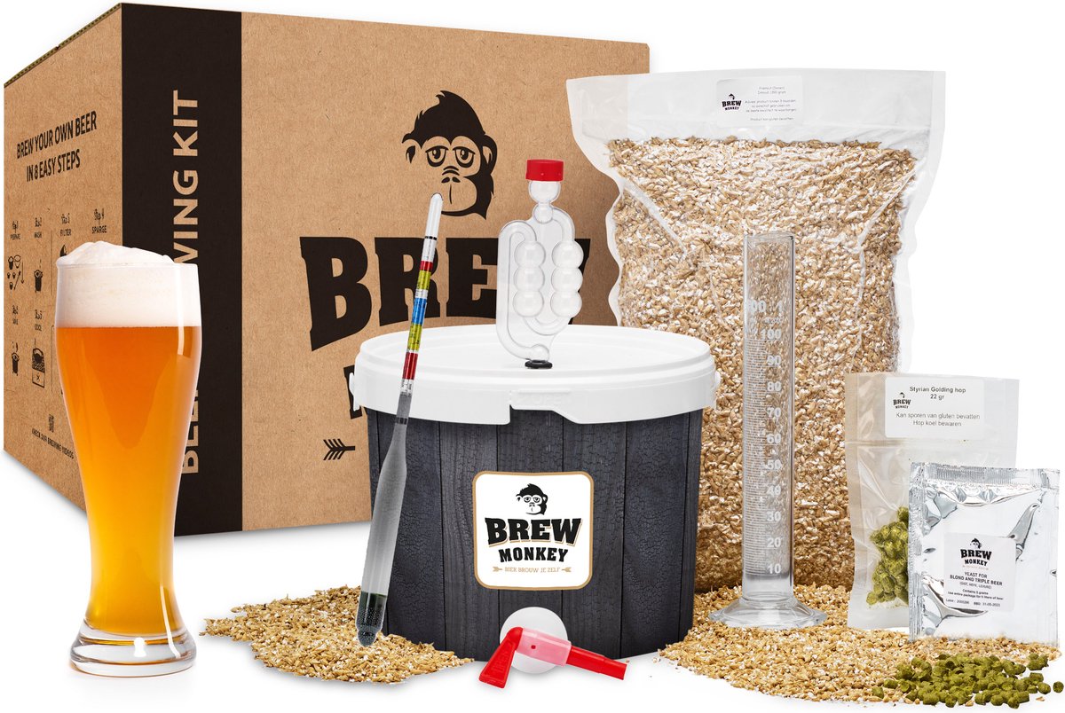 Brew Monkey Plus Weizen - Bierbrouwpakket - Zelf Bier Brouwen Bierpakket - Startpakket... | bol.com