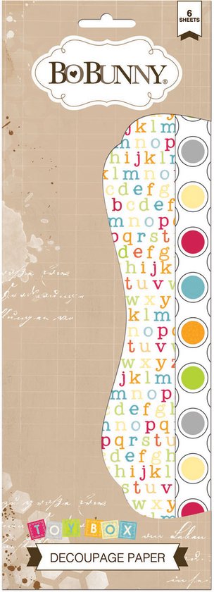 Scrapbook papier - Bo Bunny toy box decoupage paper pack - 3 stuk | bol.com
