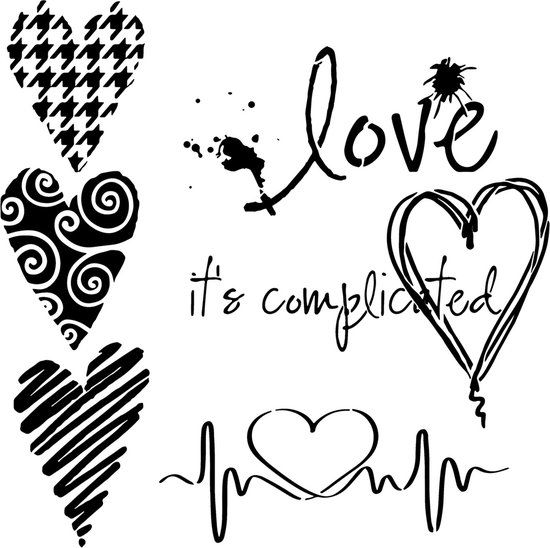 The Crafter's Workshop Stencil - 30x30cm - complicated hearts | bol.com