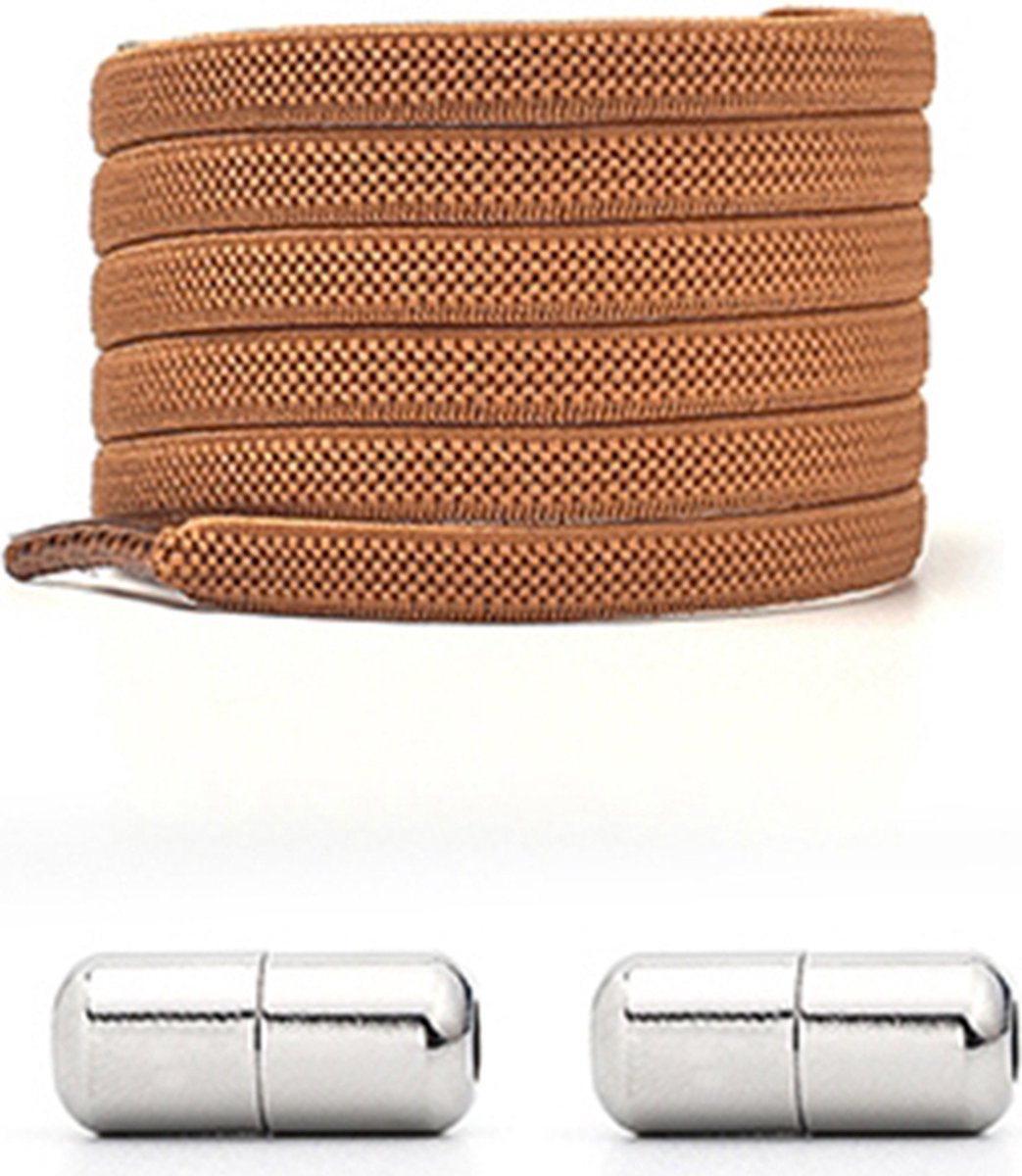 Lacetty - Elastische veters - Met metalen draaisluiting - Plat - 100 cm ...