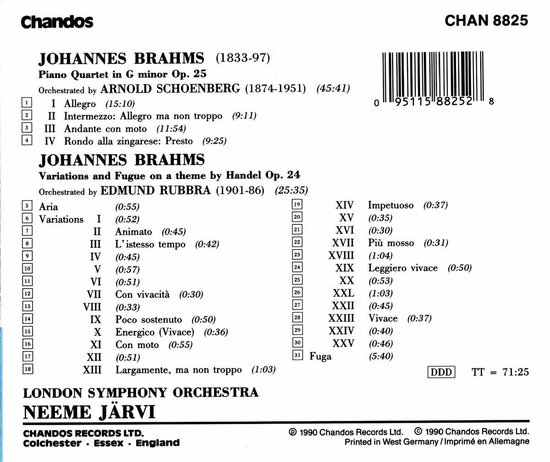 London Symphony Orchestra - Brahms: Orchestral Piano Quartet (CD), Neeme Järvi | CD... | bol.com