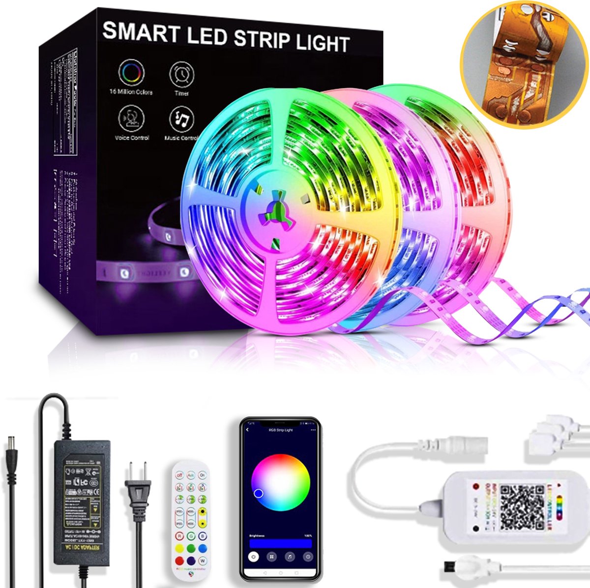 Lotiks Bande Led 10 Mètres – Bande Lumineuse Led – 2 x 5 Mètres – RVB – Bande Led Avec... | bol.com