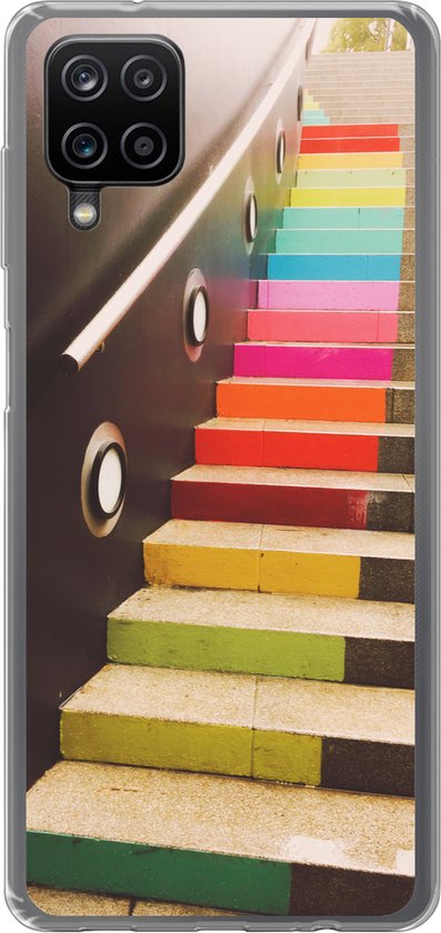 Samsung Galaxy A12 hoesje - Trap met de kleuren van de regenboog in ...