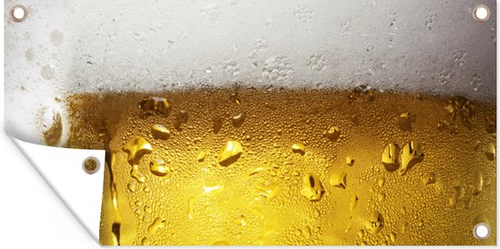 Tuinposter Overvol glas bier met condensatie - 80x40 cm - Wanddecoratie ... Tuinposter Overvol glas bier met condensatie - 80x40 cm - Wanddecoratie ...