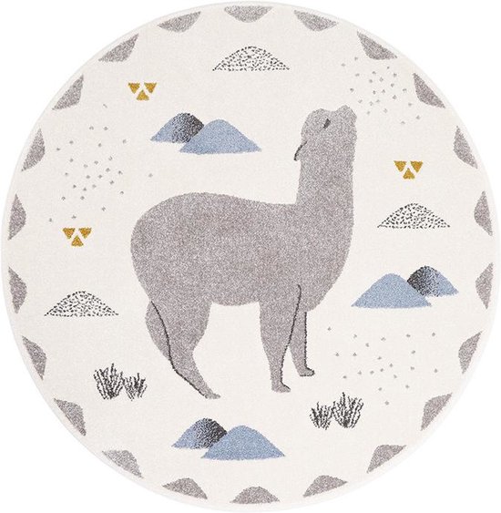 Nattiot - Andino Lama By MPA Blue Rond Vloerkleed Voor Kinderkamer ...