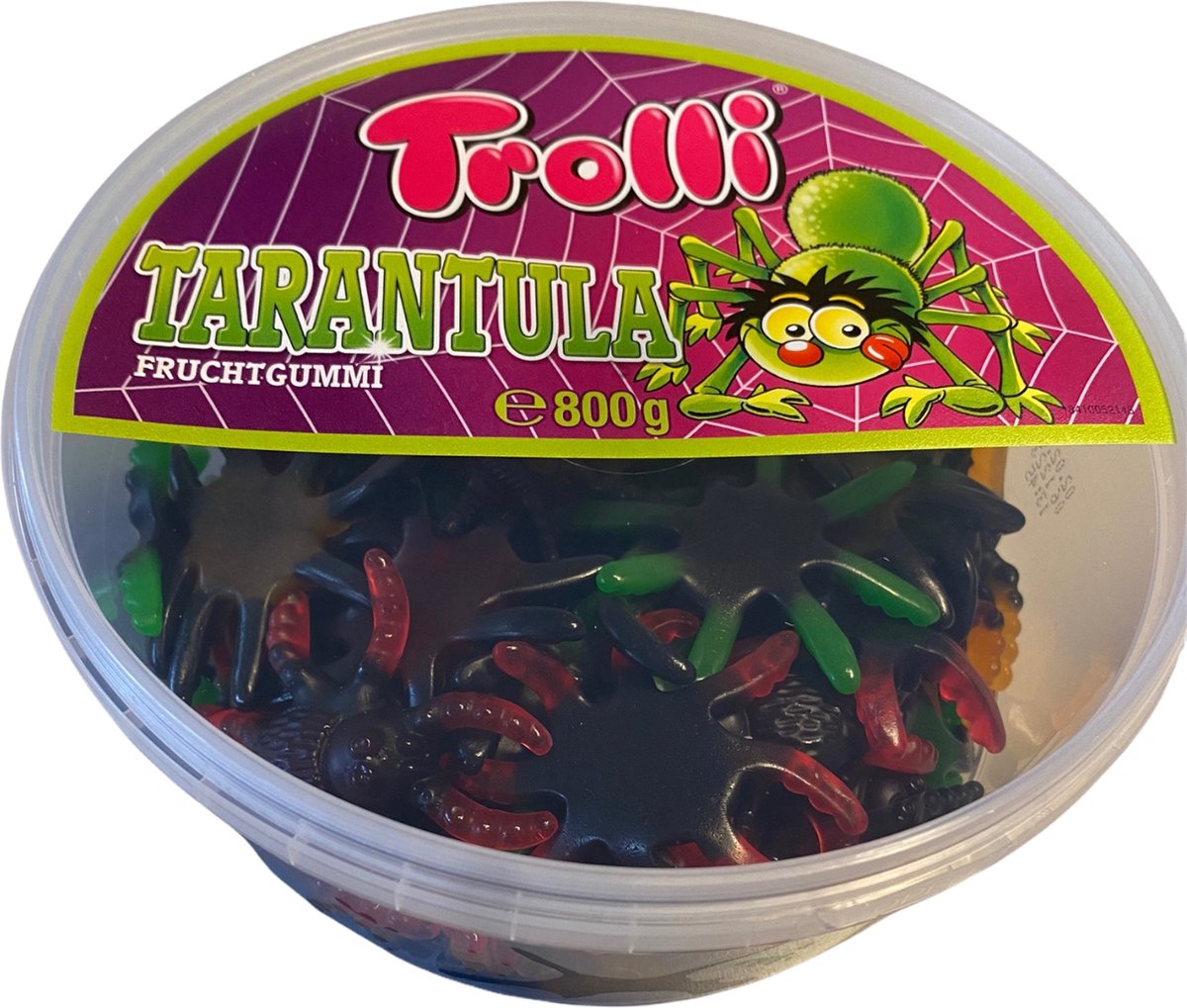 Halloween Trolli snoep trommel - snoepgoed Tarantula spinnen - griezel ...