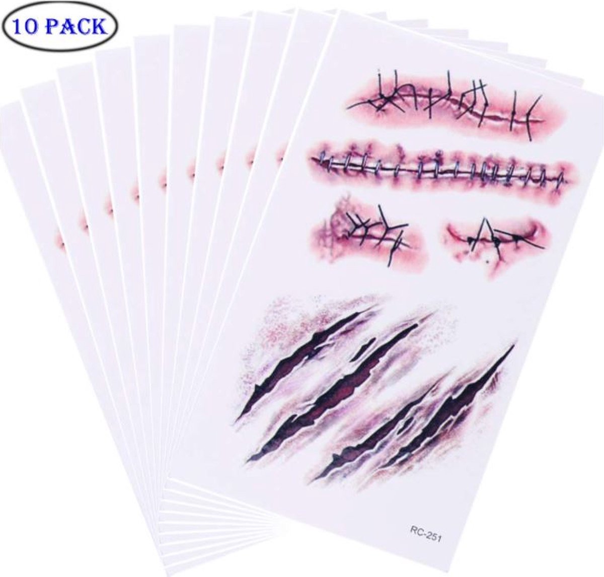 Halloween Tattoo - Halloween Make Up - Namaak Littekens met Bloed - 10 ...