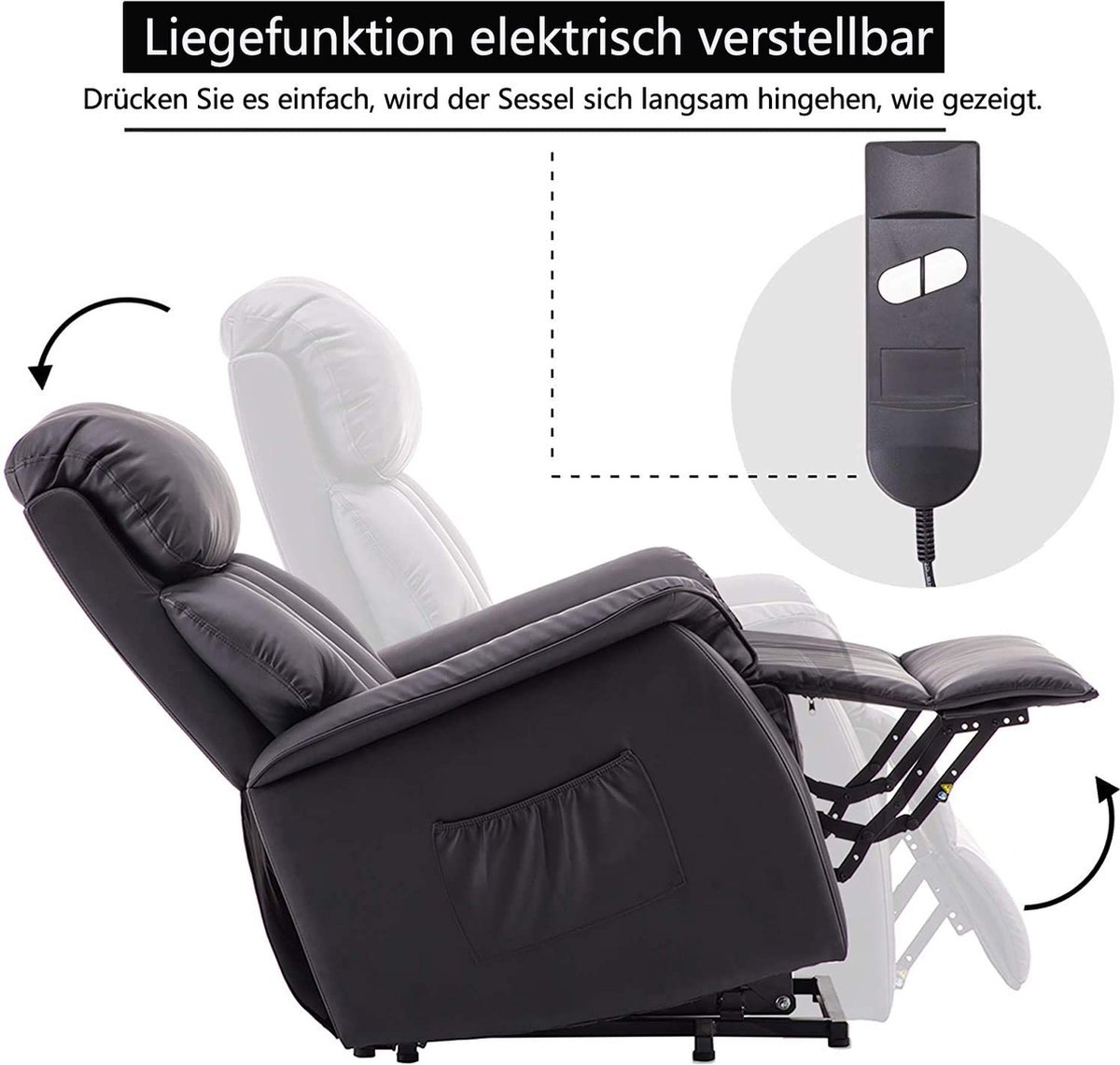 Chaise de Relax électrique de Luxe de Bobby - Position allongée à 140 ...