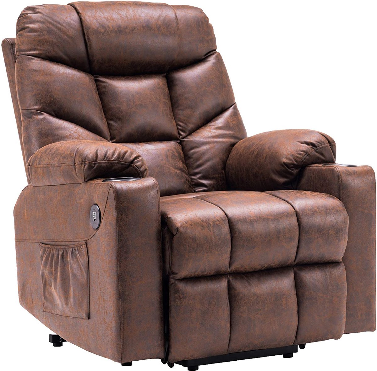 Bobby's Luxe Relax stoel - Chill stoel - USB Aansluiting - Bruin - Leer ...