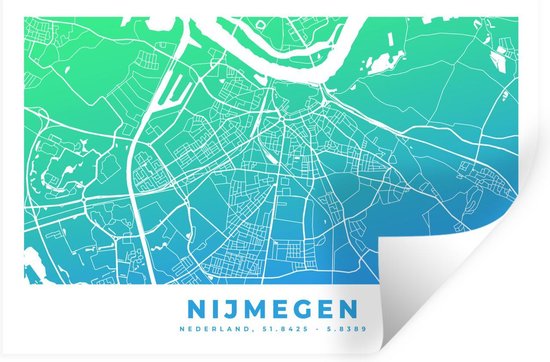 Muurstickers - Sticker Folie - Stadskaart - Nijmegen - Nederland ...