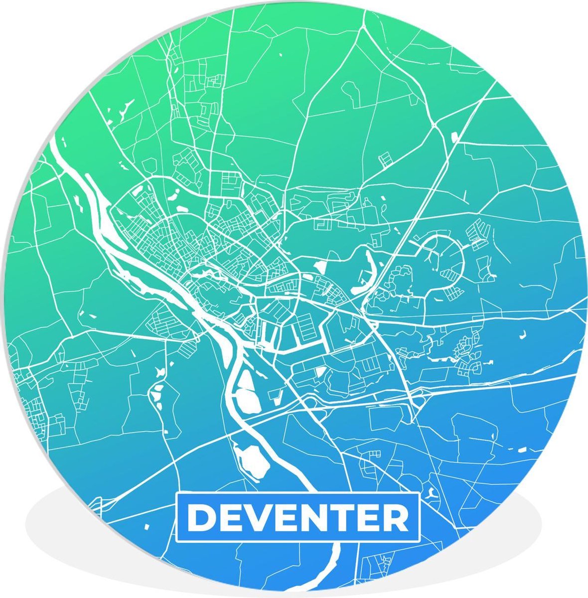 Wall Circle - Wall Circle Indoor - City Map - Deventer - Vert - Blauw ...