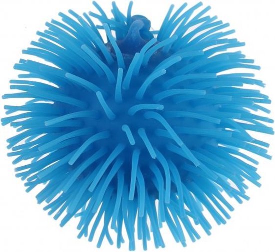 Kneedbare fluffy stressbal blauw 8 cm - Voor kinderen - Pompom bal ...