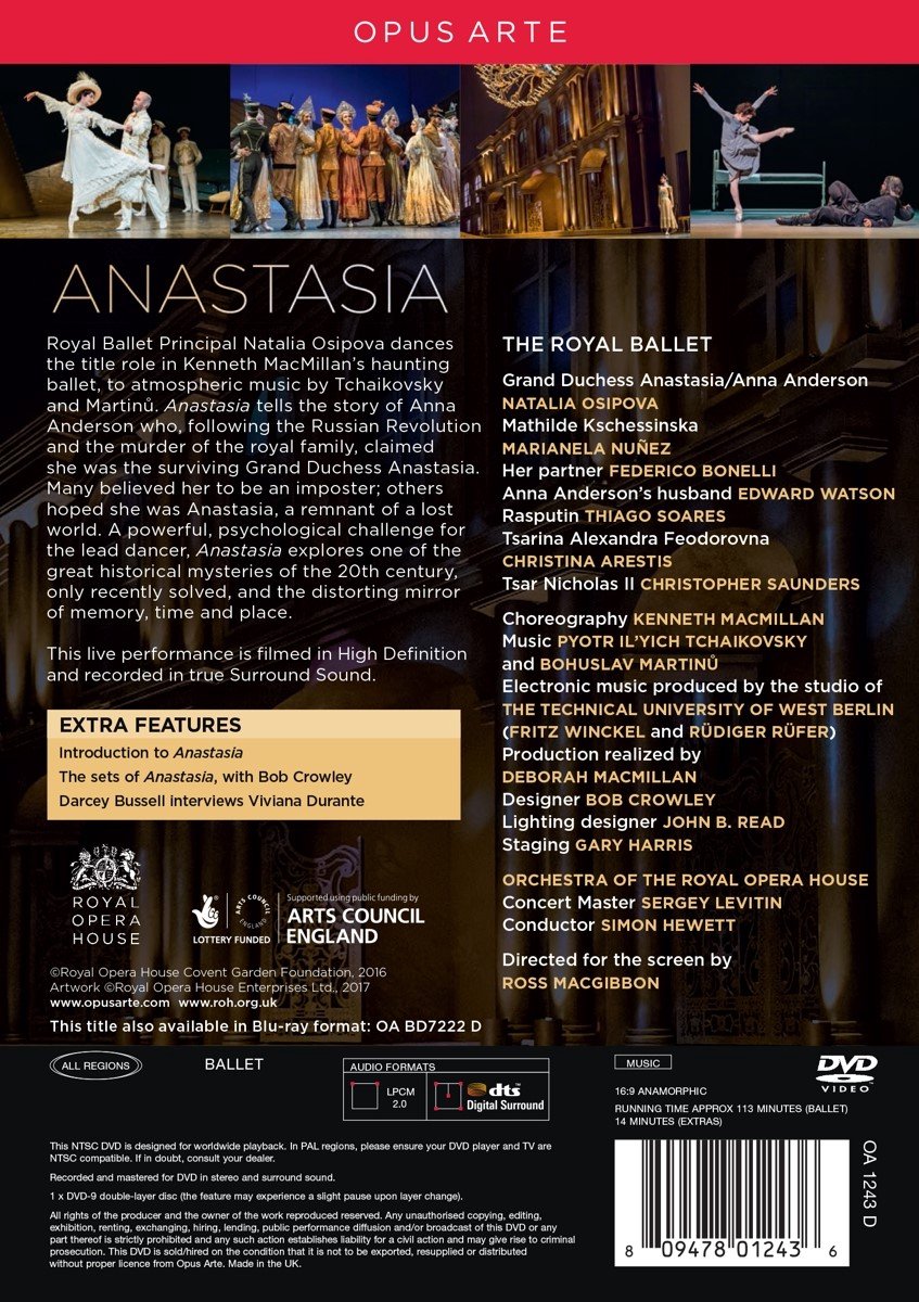 Royal Ballet/Royal Opera House - Anastasia (DVD), Royal Opera House ...