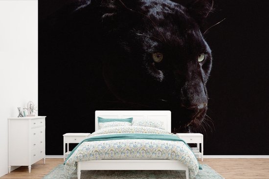 Behang - Fotobehang Panter - Dier - Zwart - Breedte 600 cm x hoogte 400 ...
