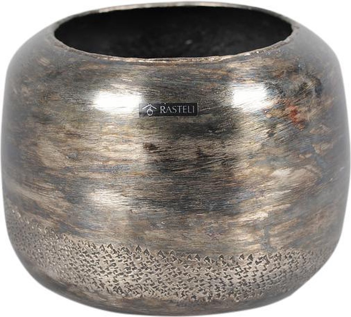 Rasteli Bloempot Aluminimum Bruin-Zwart-Gemêleerd D 22 cm H 15 cm ...