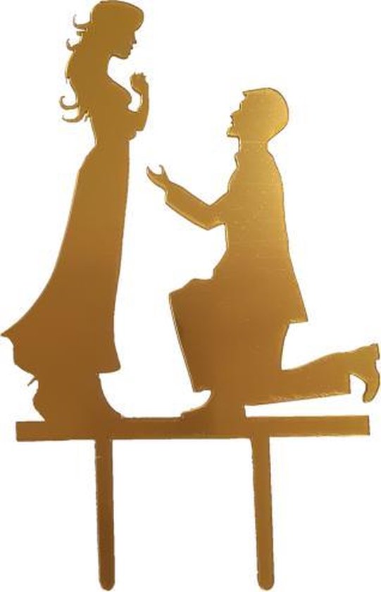 Cake - Taart Topper Huwelijks Aanzoek Goud. Taartdecoratie. Tasty Me. | bol